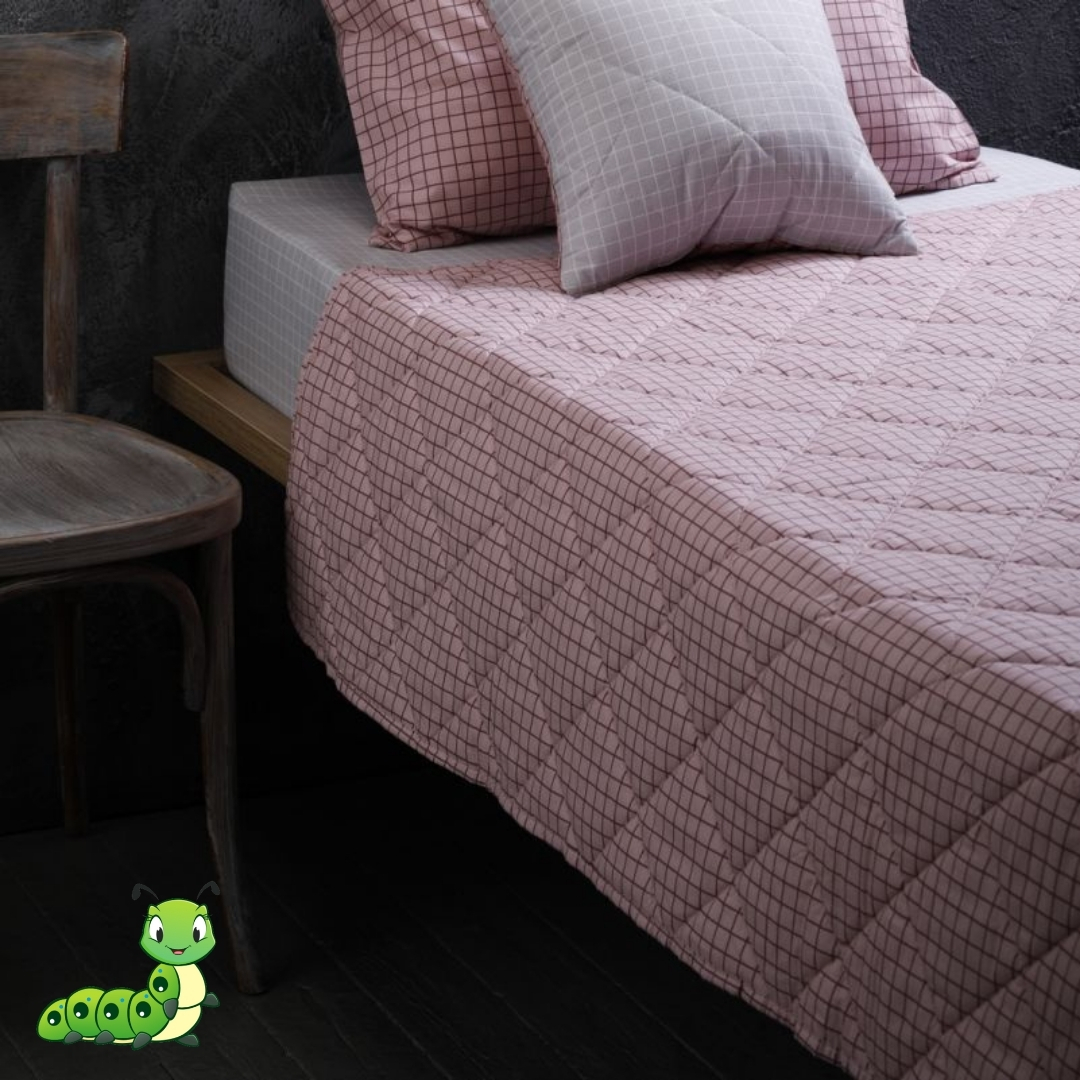 Prekrivač od pamučnog šifona roze sa prugama | Pokrivači | Gusenica